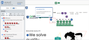 Accessibility Tests with WAVE Accessibility Evaluation Tool