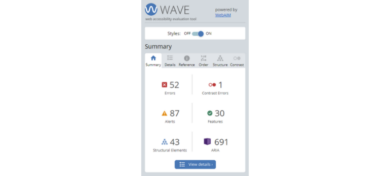 Accessibility Tests With Wave Accessibility Evaluation Tool