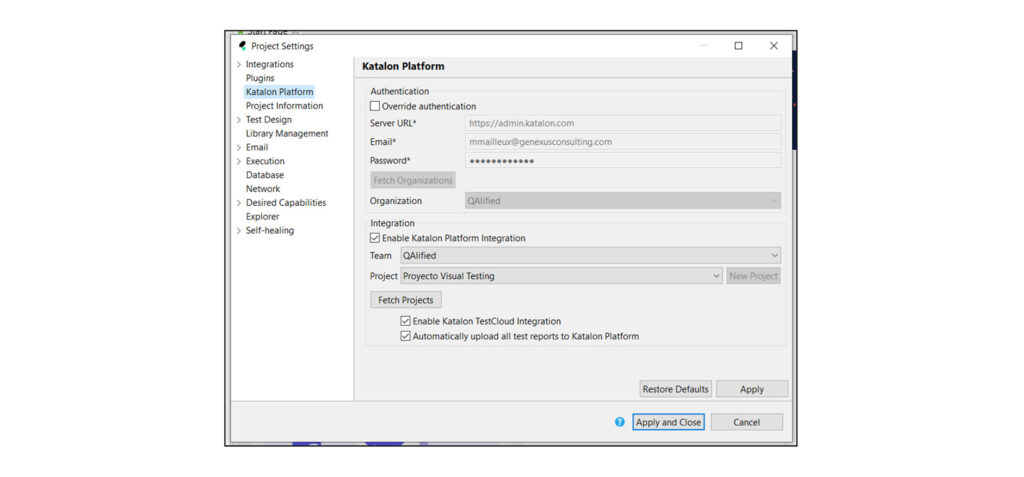 Visual Testing Automation with Katalon